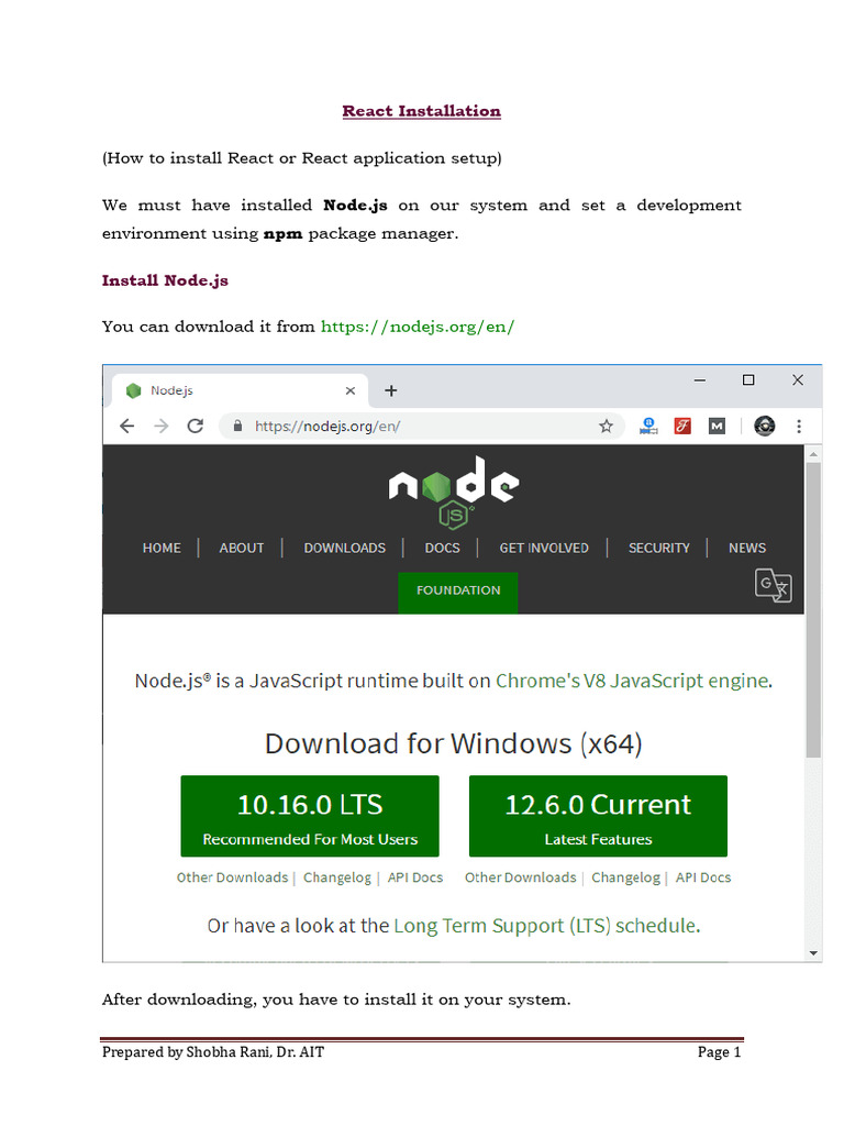 React Installation | PDF
