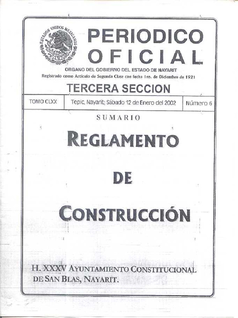 Reglamento de Construccion Vigente SAN BLAS | PDF