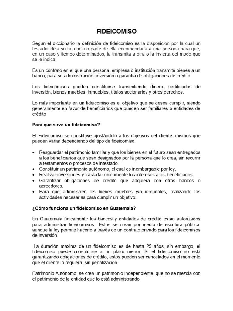 Fide i Comiso | PDF | Ley de fideicomiso | Bancos