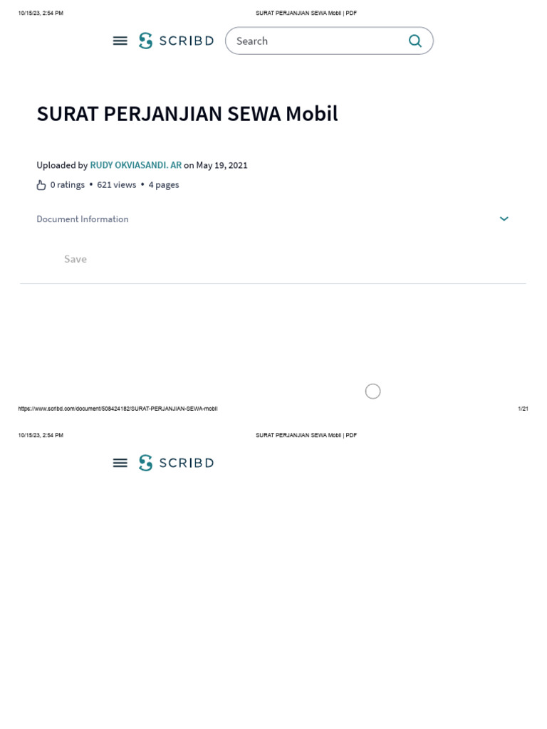 SURAT PERJANJIAN SEWA Mobil - PDF | PDF | Digital Technology | Multimedia