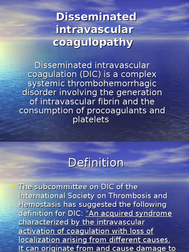 Disseminated intravascular coagulopathy | Coagulation | Blood Proteins