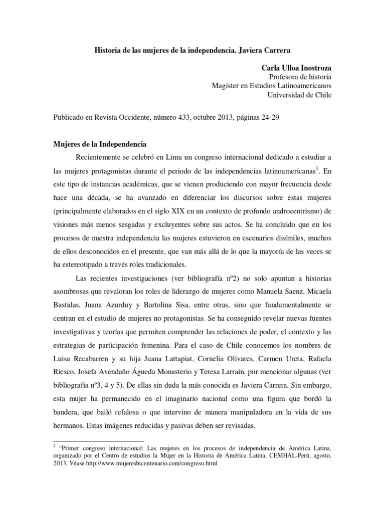 Historia de Las Mujeres de La Independen | Descargar gratis PDF ...