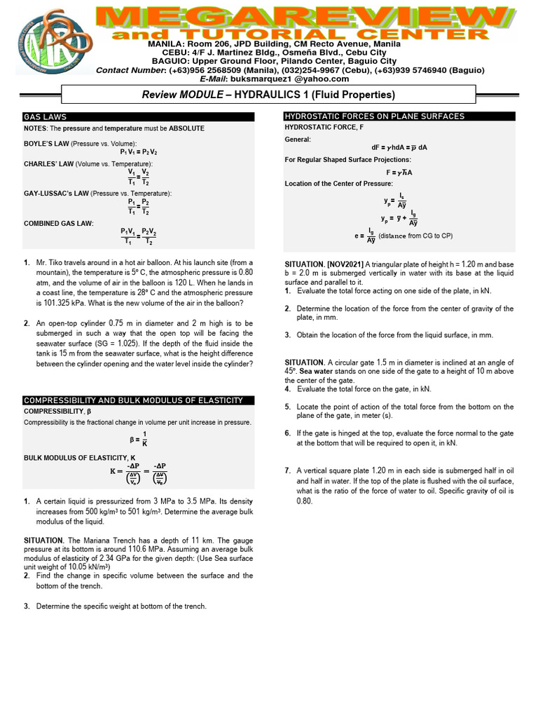 Review Module 35 - Hydraulics 1 - Part 2 | Download Free PDF | Pressure ...