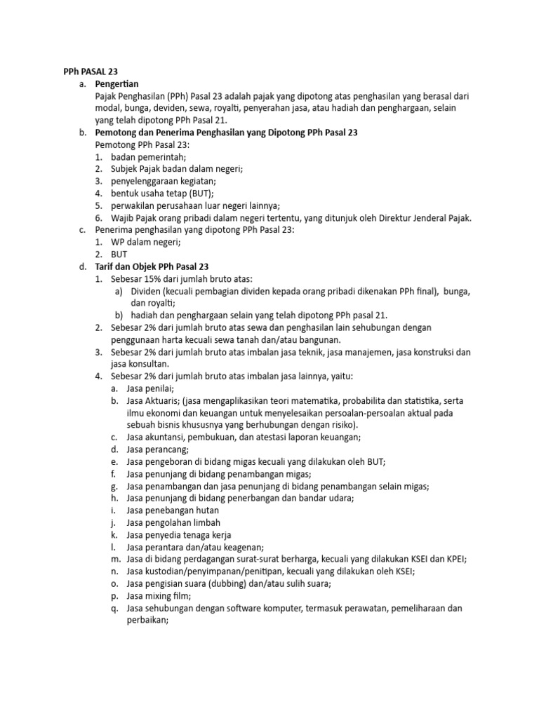 PPH PASAL 23 Word | PDF