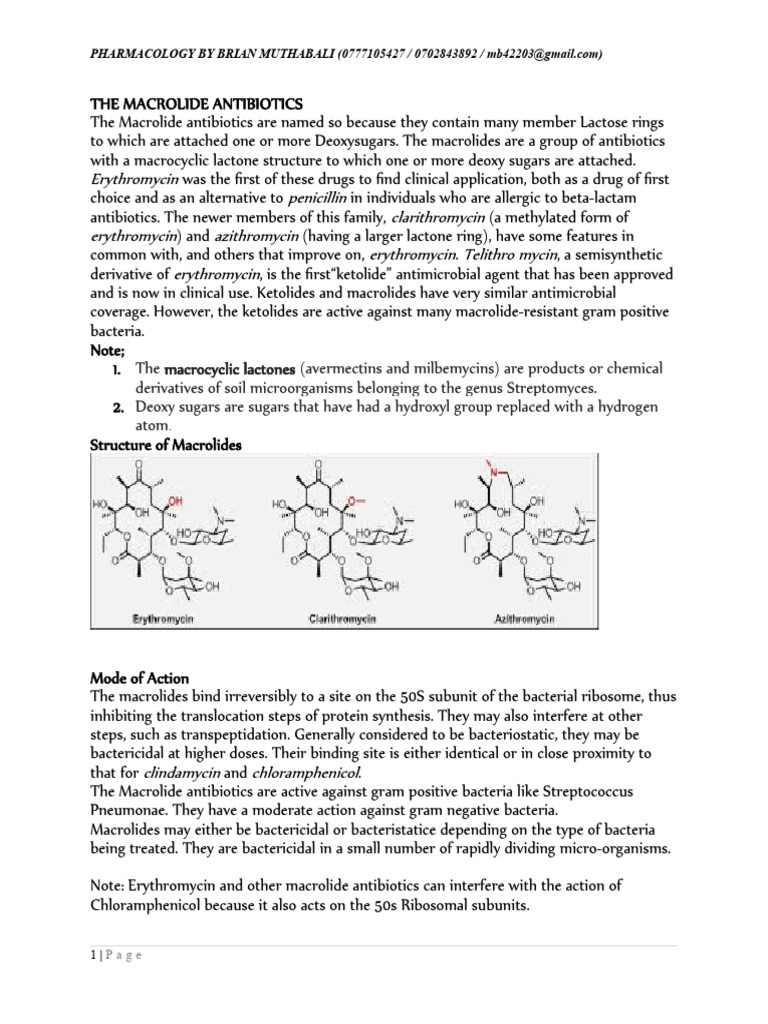 The Macrolide Antibiotics 1 1 | PDF | Medicine | Microbiology