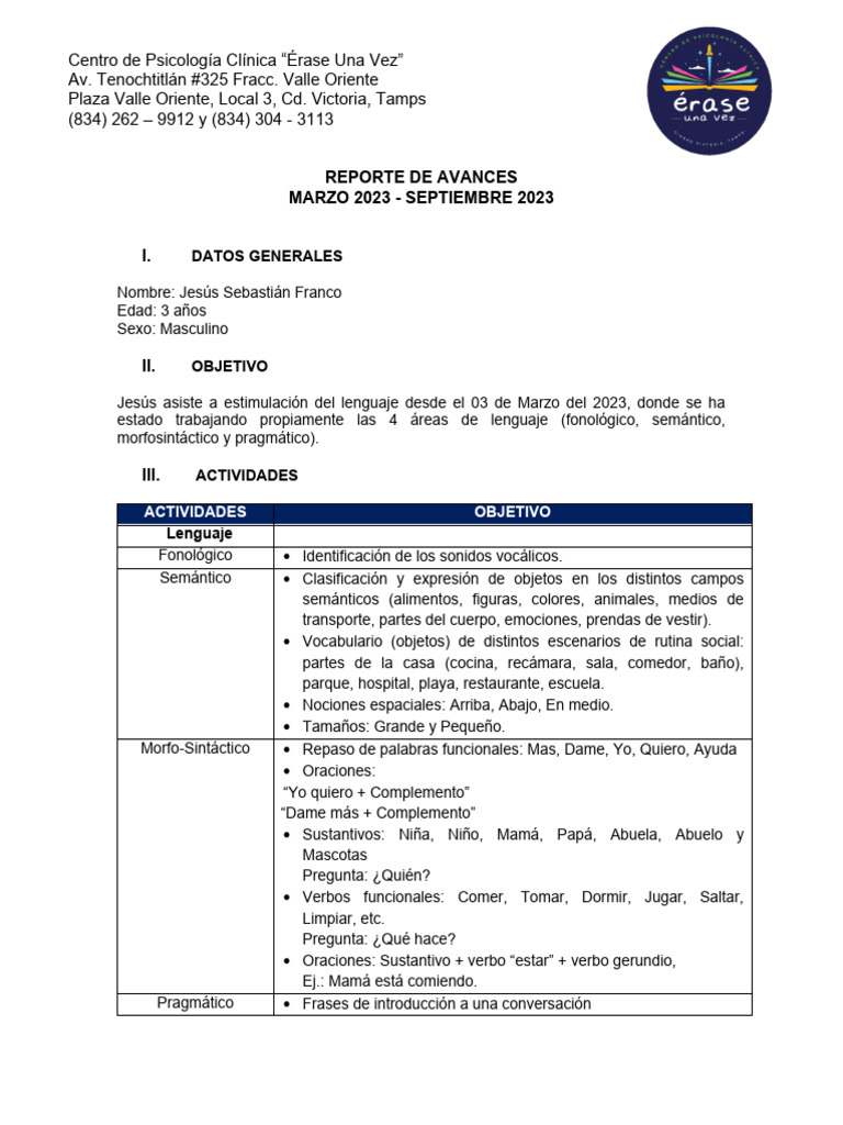 Reporte de Avances Jesus Sebastian | PDF | Gramática | Ciencia cognitiva