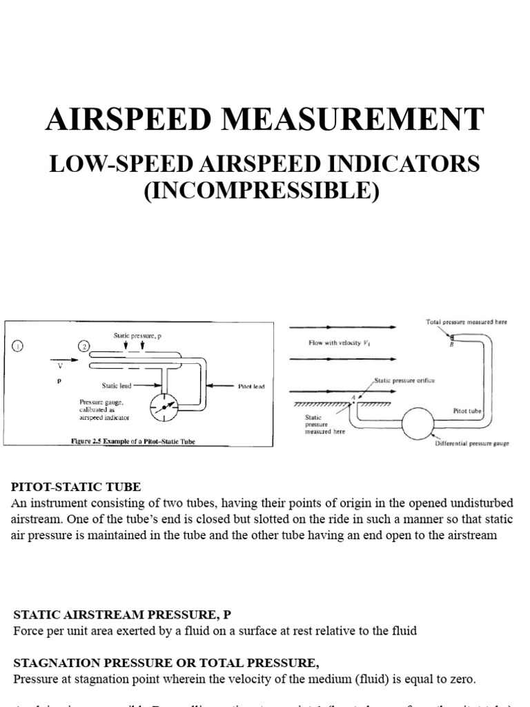 W10 - Low Speed Airspeed Indicators (Incompressible Flow) | PDF ...