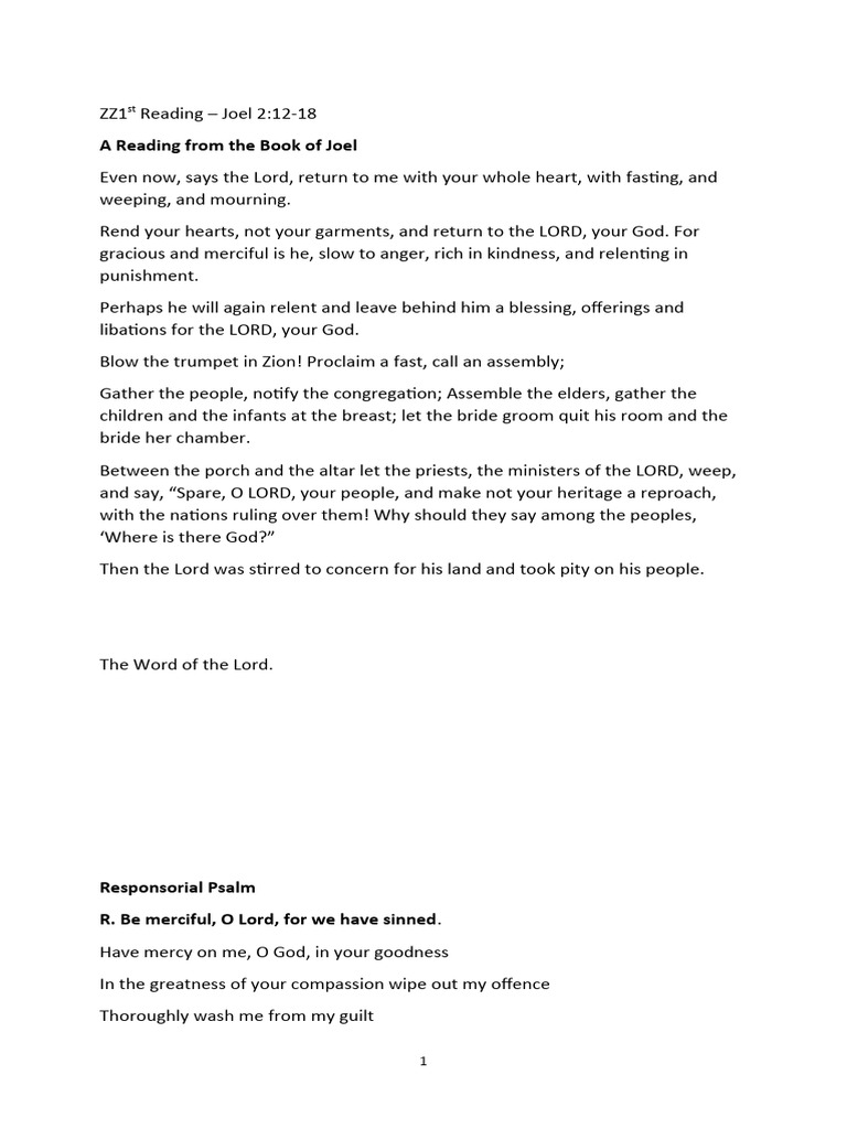 1st Reading | PDF | Jesus | Religious Belief And Doctrine