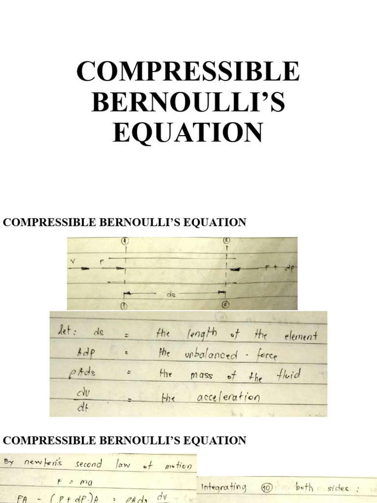 W9 - Compressible Bernoulli's Equation | PDF