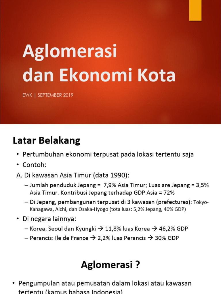 K07-Aglomerasi dan ekonomi kota EWK 2019 | PDF