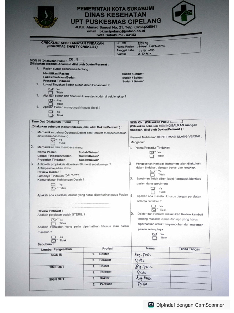 Pelaksanaan Penjedaan (Time Out) Sebelum Operasi Atau Penjedaan Medis | PDF