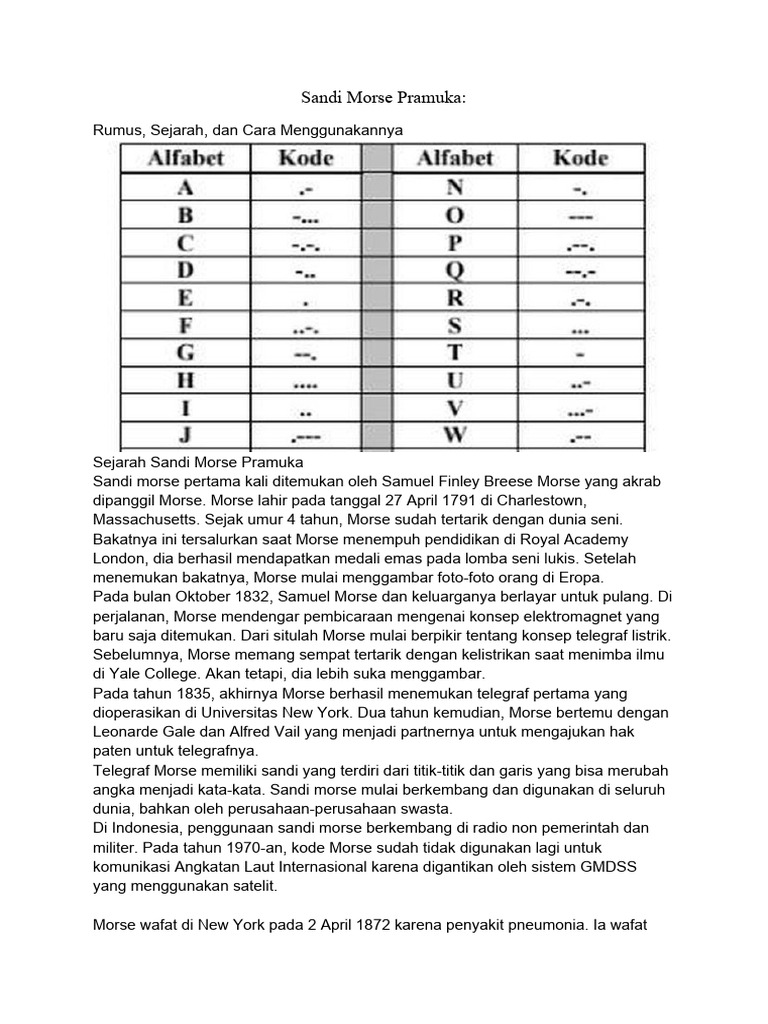 Sandi Morse Pramuka | PDF