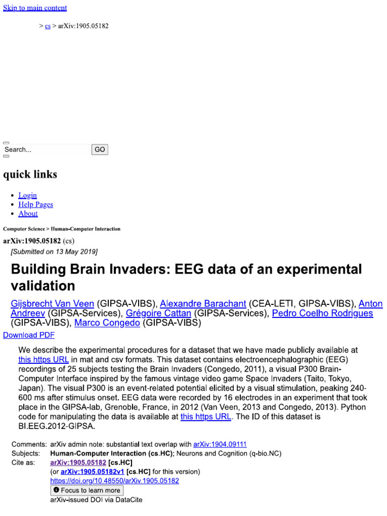 Brain Invaders-Eeg Data | PDF