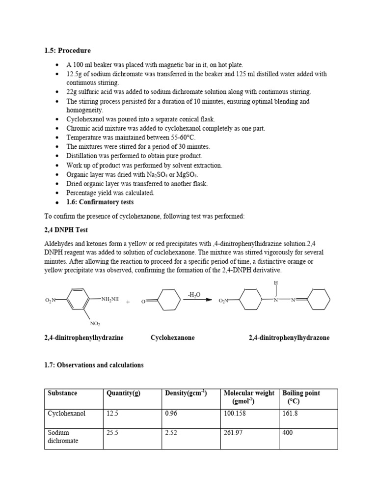Sulfonation of Aniline Experiment | PDF | Mole (Unit) | Chemistry