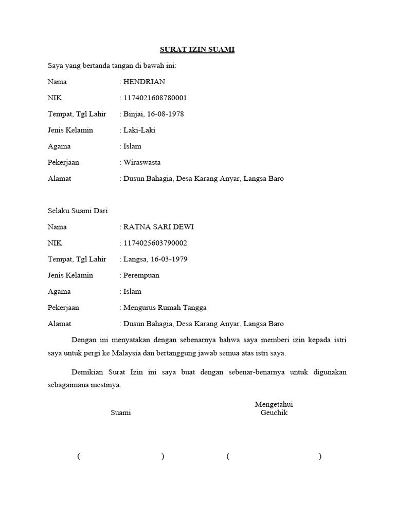 Surat Izin Suami Pdf