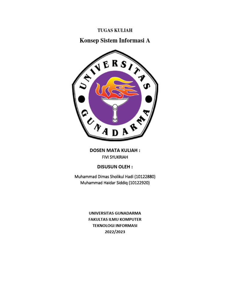 KSI A - Tugas Page Number Kelompok - Muhammad Dimas Sholikul Hadi - 10122880 - 1KA12 | PDF ...