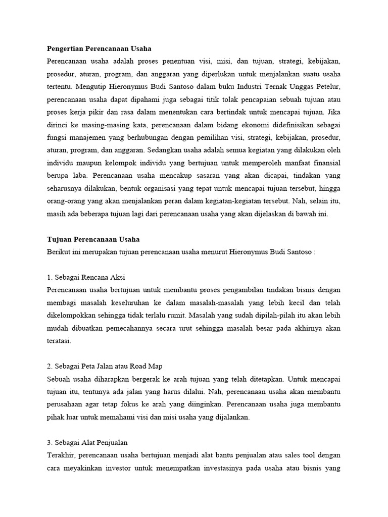 Modul Perencanaan Usaha Dan Proposal Usaha | PDF