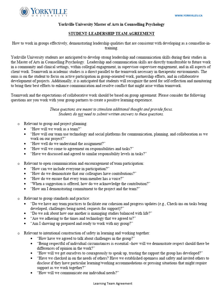 MACP Group Agreement Form | PDF | Leadership | Communication