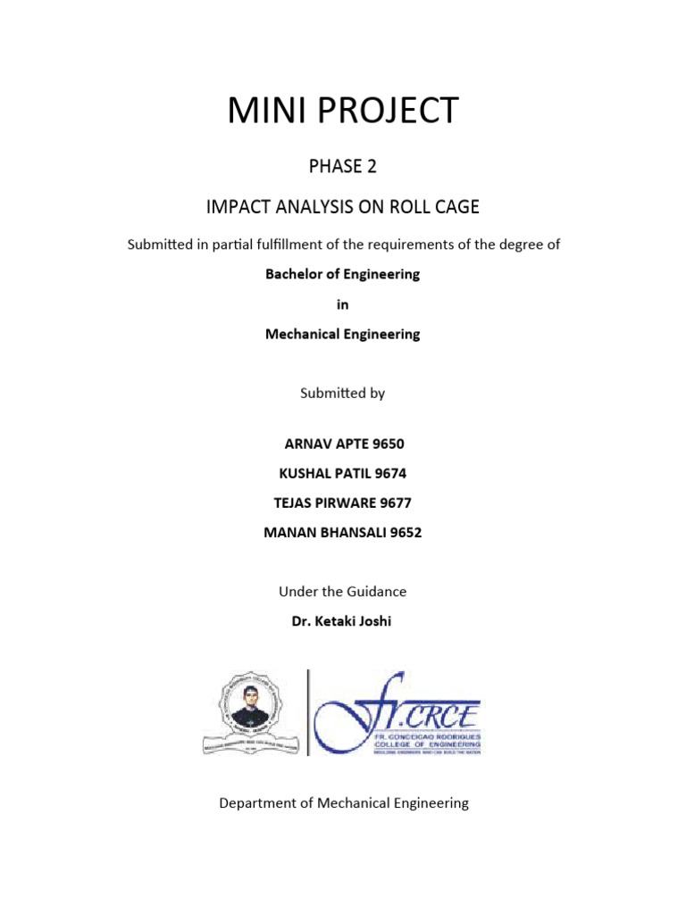 MINI PROJECT - Final | PDF | Land Vehicles | Mechanical Engineering