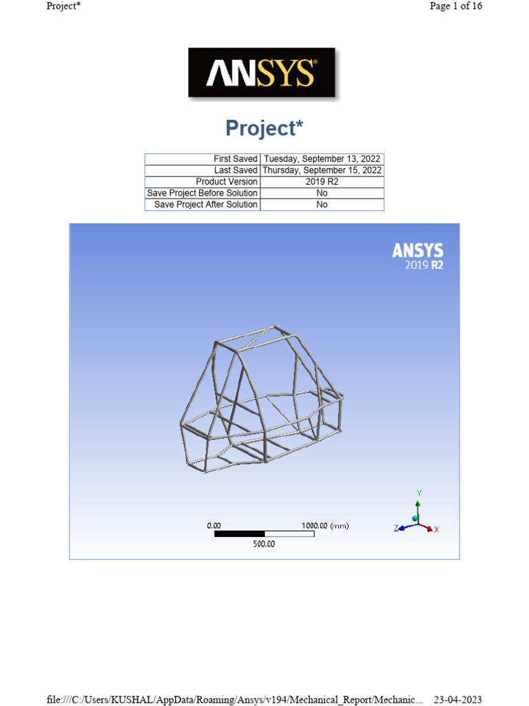 Front Impact Analysis Report | PDF | Stress (Mechanics) | Ultimate ...
