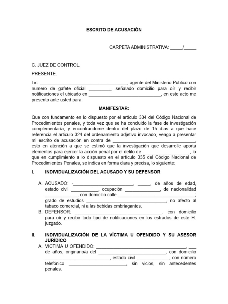 Escrito de Acusación Penal | PDF | Justicia | Crimen y violencia