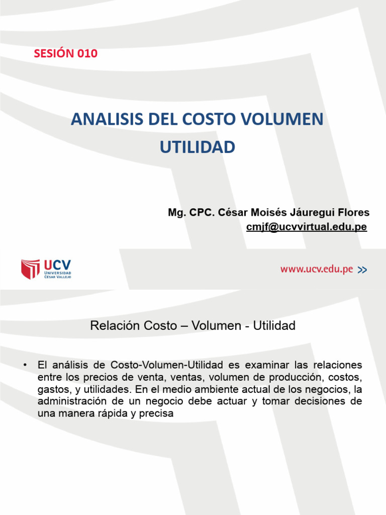 Analisis Del Costo Volumen Utilidad 2020 | PDF | Negocios económicos | Business
