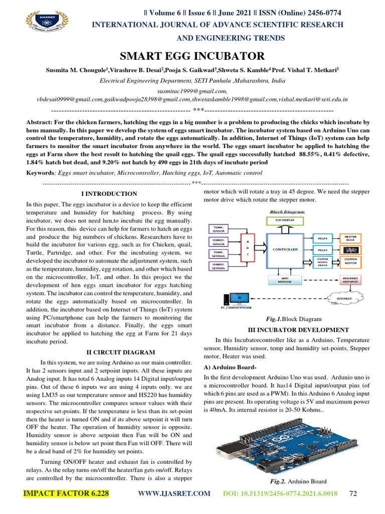 905 18.smart Egg Incubator | PDF | Chicken | Computer Engineering
