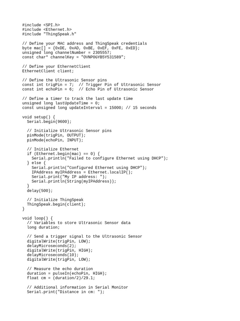 ThingSpeak Updated Code | PDF | Data Transmission | Computer Programming