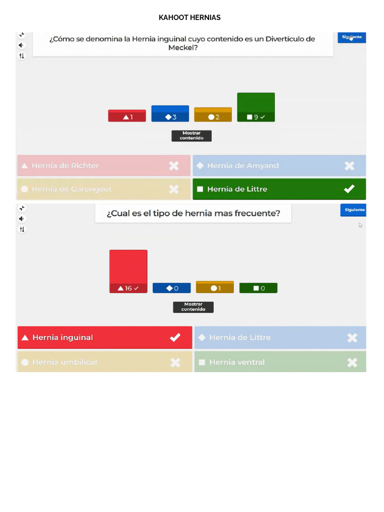 KAHOOT, PC y parcial - Cirugia | PDF | Rodilla | Abdomen