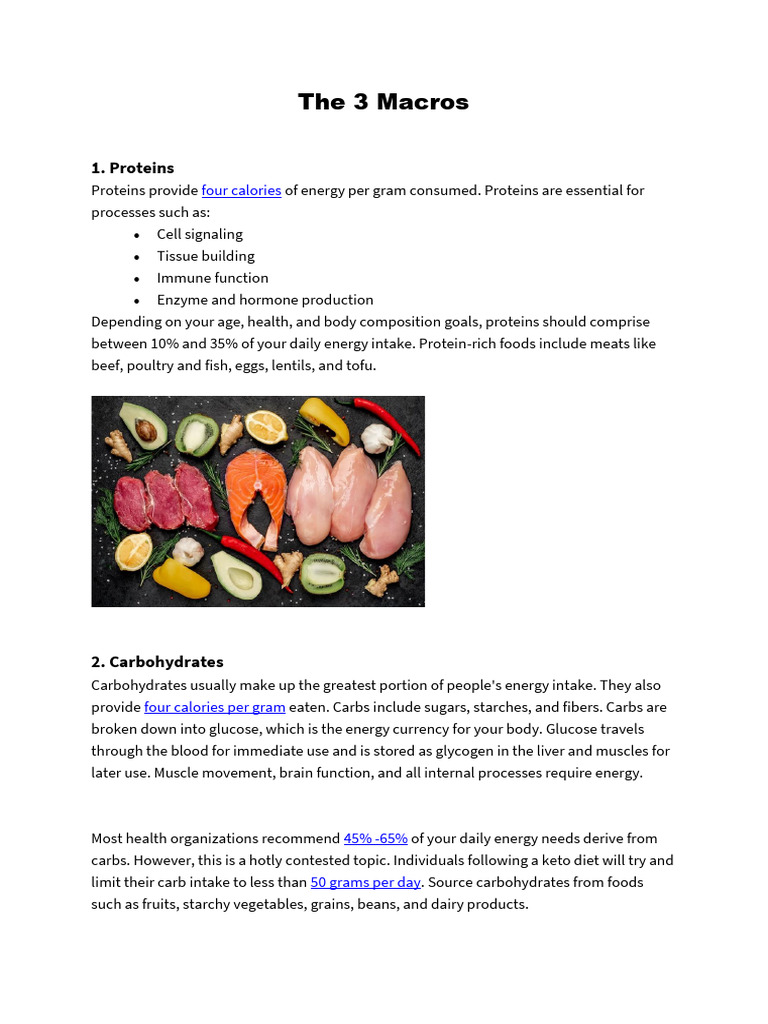 The 3 Macros | Download Free PDF | Food Energy | Foods
