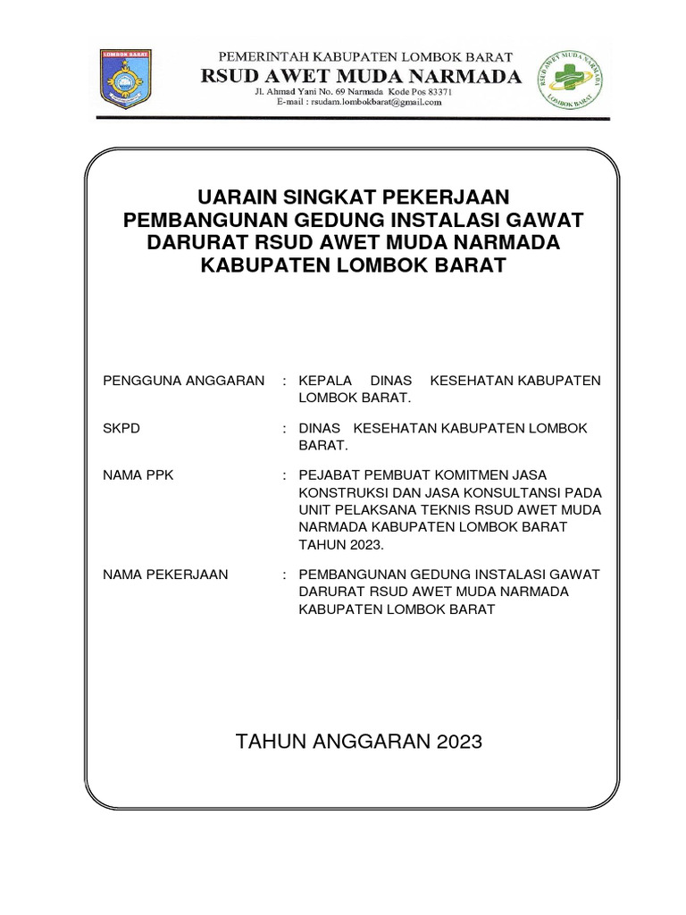 Uraian Singkat Igd Uploud | PDF