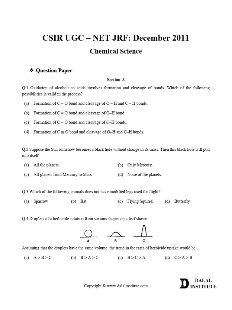 CUNJCSSP 3 1 Question Paper CSIR UGC NET JRF December 2011 Chemical ... CUNJCSSP 3 1 Question Paper CSIR UGC NET JRF December 2011 Chemical ...