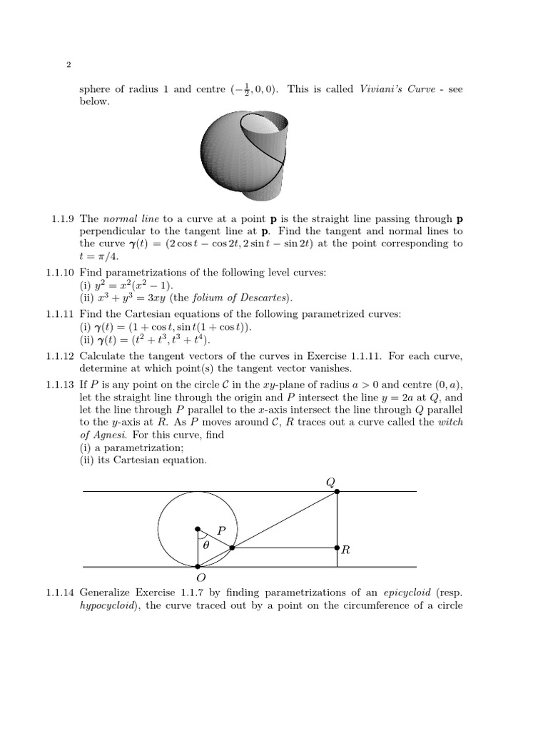 Exercises Differential Geometry Sec2 | PDF