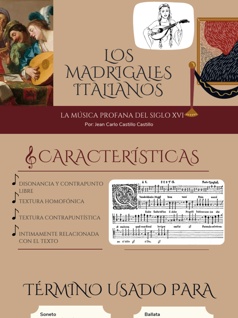 Los madrigales italianos y la música profana del siglo XVI | PDF
