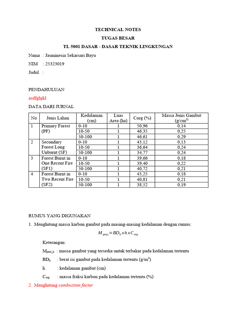 Catatan Teknik Emisi Karbon Gambut | PDF