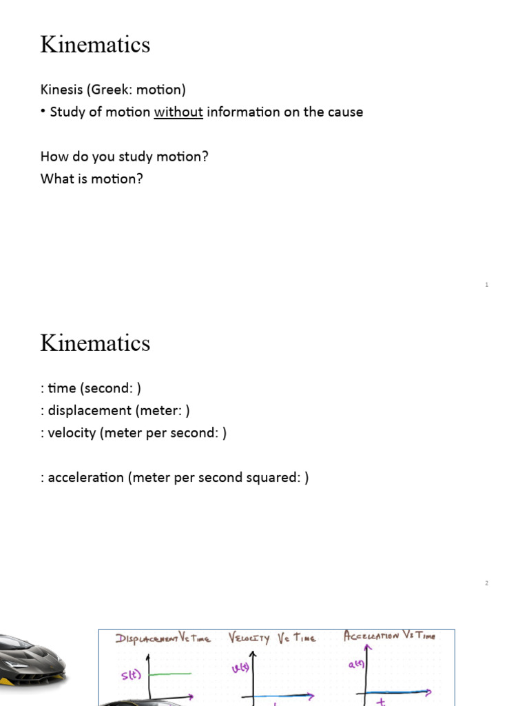 01 Kinematics | PDF | Kinematics | Velocity