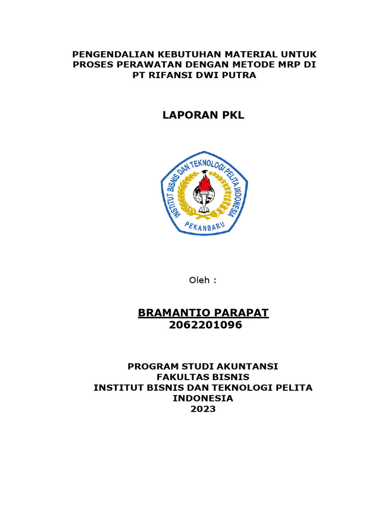 Baru Laporan PKL Bramantio Parapat 2062201096 | PDF