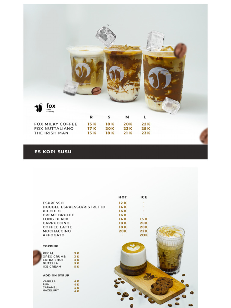 Menu Fox JBR | PDF