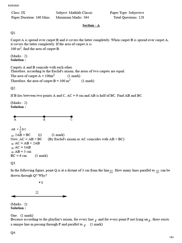 007 Solutions Assignment Lines and Angles | PDF | Triangle | Classical Geometry