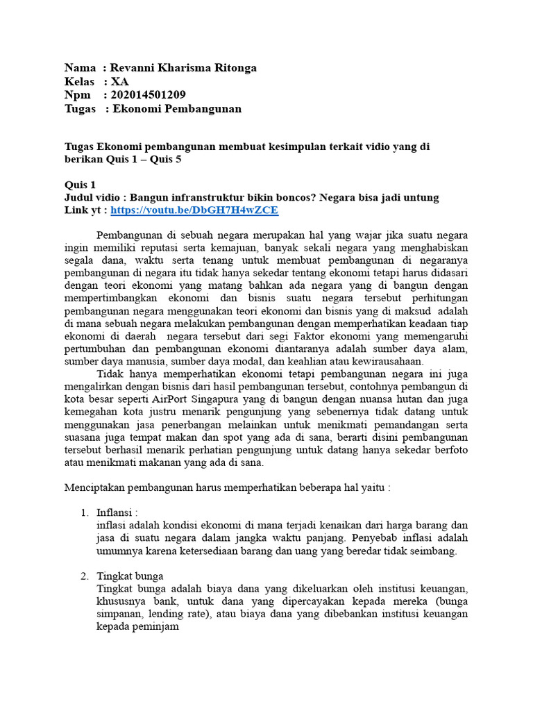 Revanni Kharisma Ritonga 202014501209 Quiz | PDF