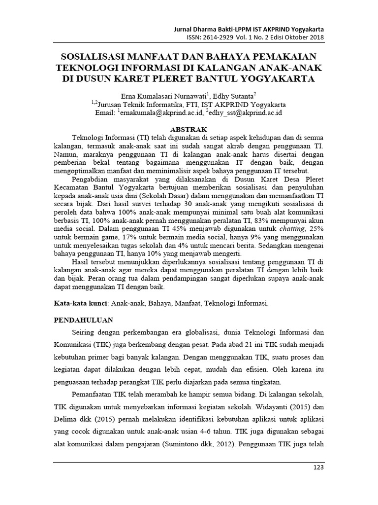 Edhy SST Journal Manager Naskah Jurnal Dharma Bakti Hal 123 132 Erna ... Edhy SST Journal Manager Naskah Jurnal Dharma Bakti Hal 123 132 Erna ...