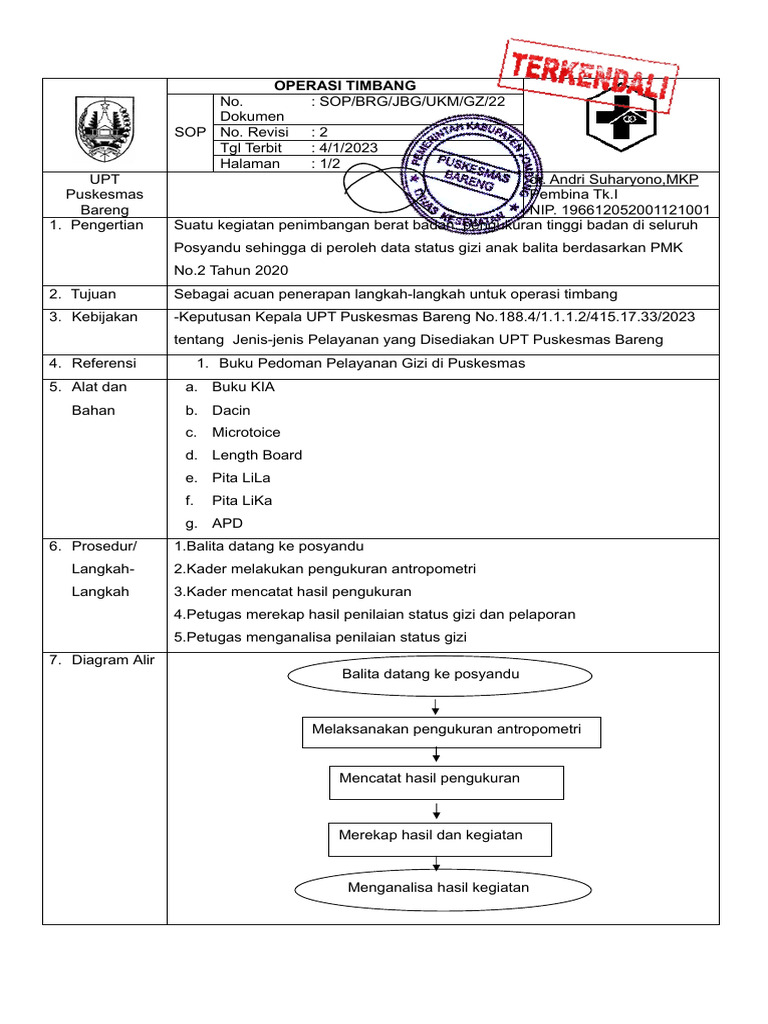 Sop Operasi Timbang | PDF