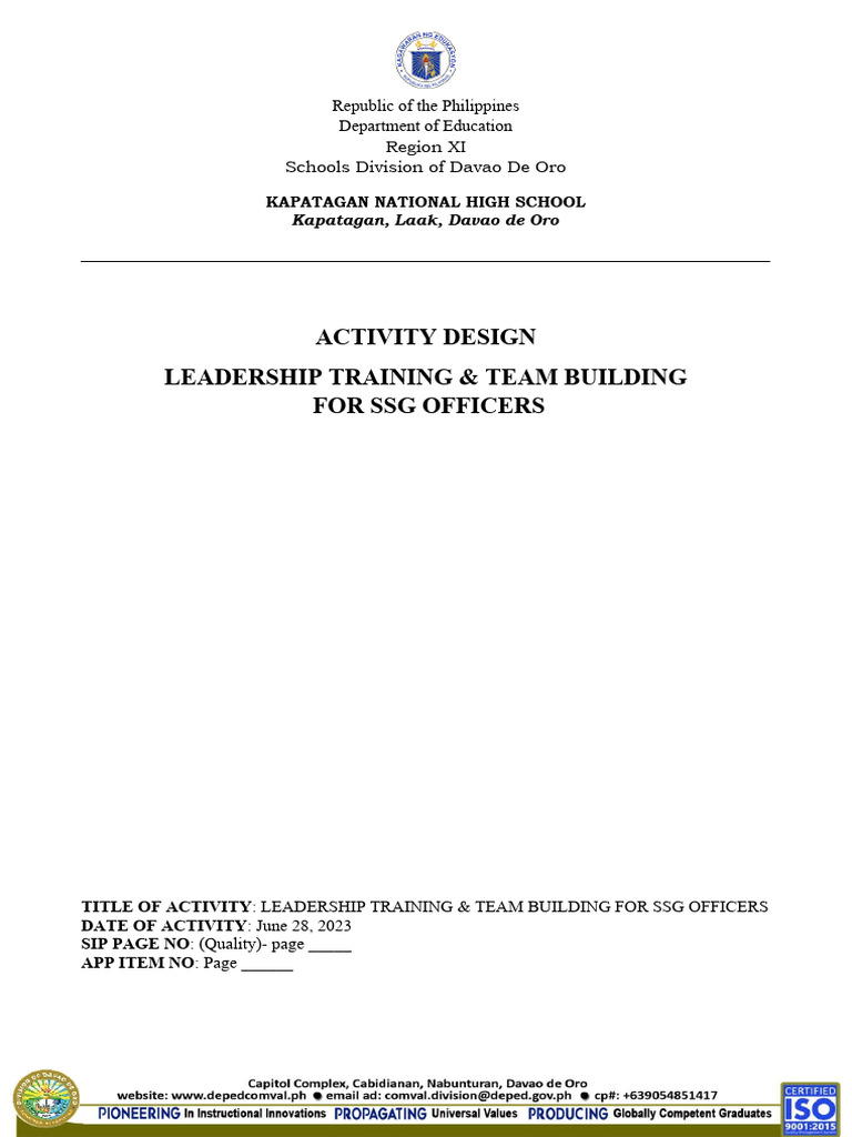 Leadership Training for SSG Officers | PDF | Cognition | Behavioural ...