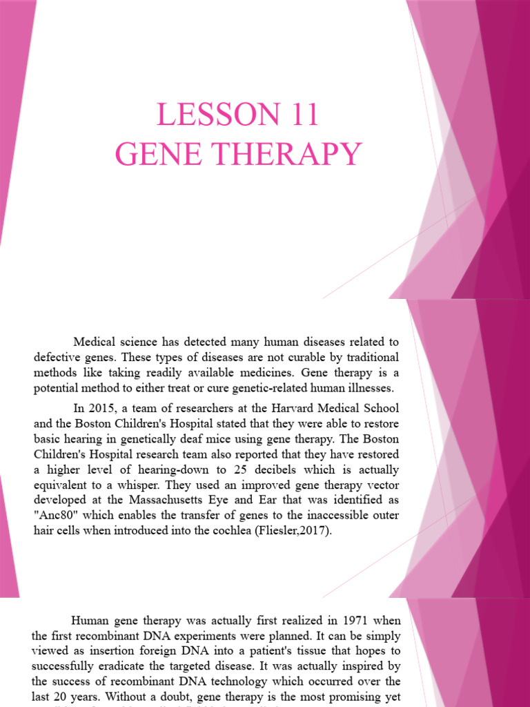 Lesson 11 | PDF | Stem Cell | Gene Therapy