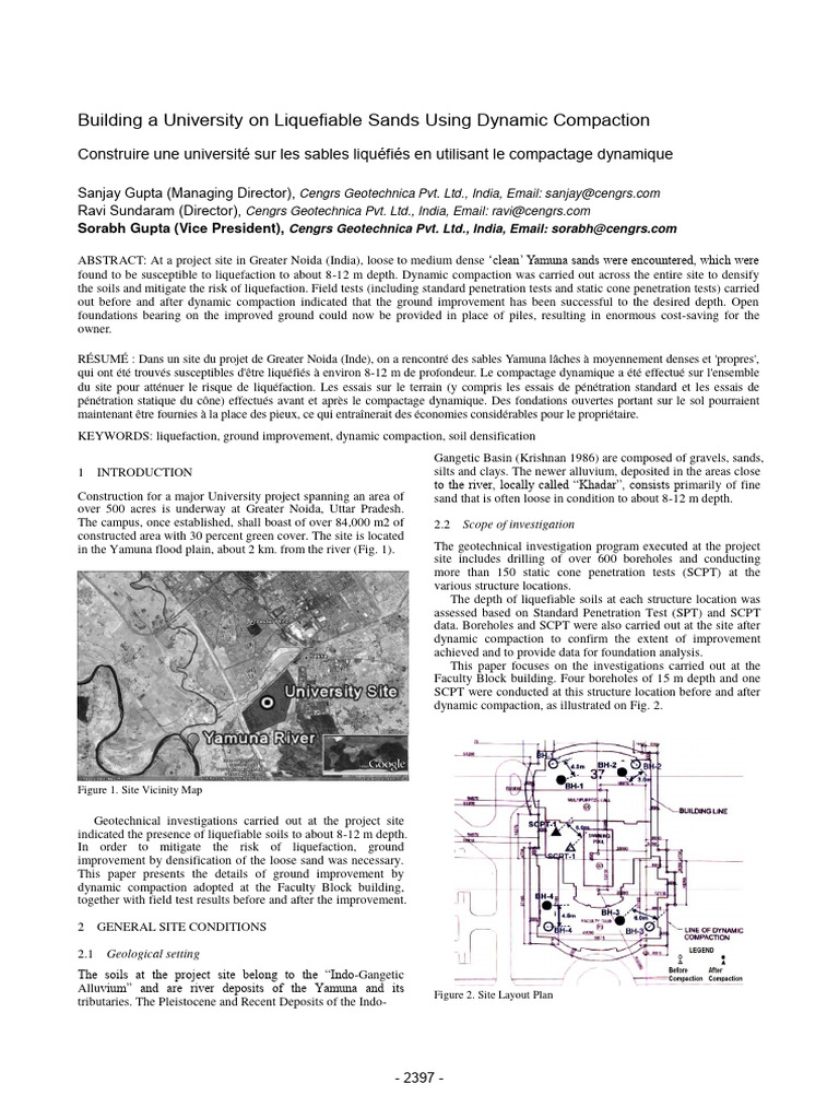 Building A University On Liquefiable Sands Using Dynamic Compaction ...