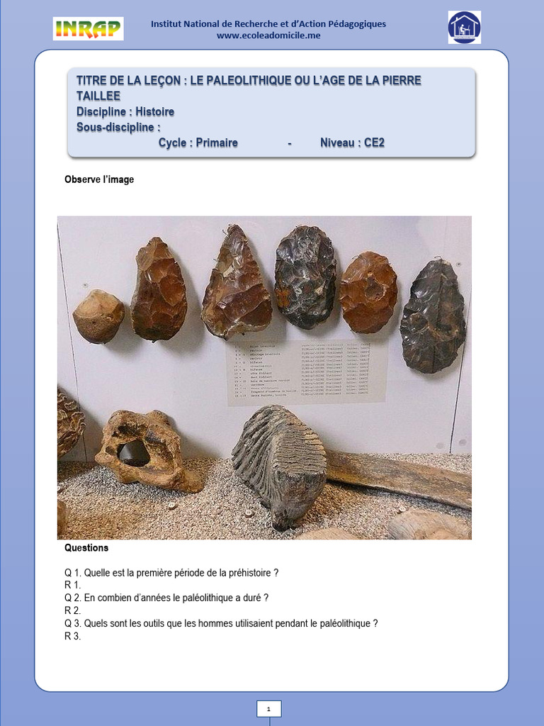 Outils et définition du paléolithique | PDF