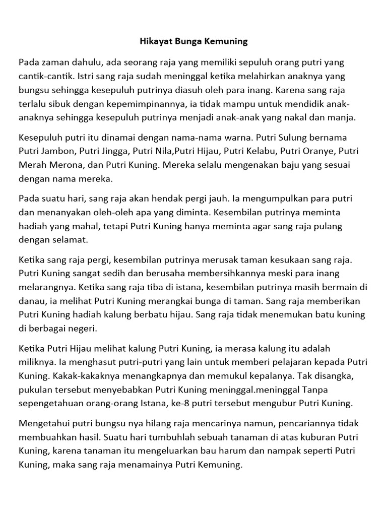 Hikayat Bunga Kemuning | PDF | Fiksi Misteri, Thriller, & Kejahatan ...