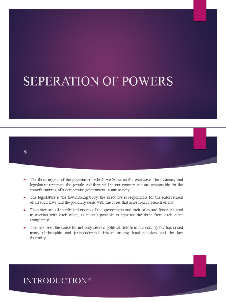 Understanding Separation of Powers | PDF | Separation Of Powers Under ...