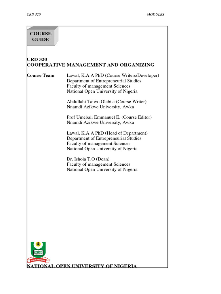 Cooperative Management Course Overview | PDF | Cooperative | Democracy