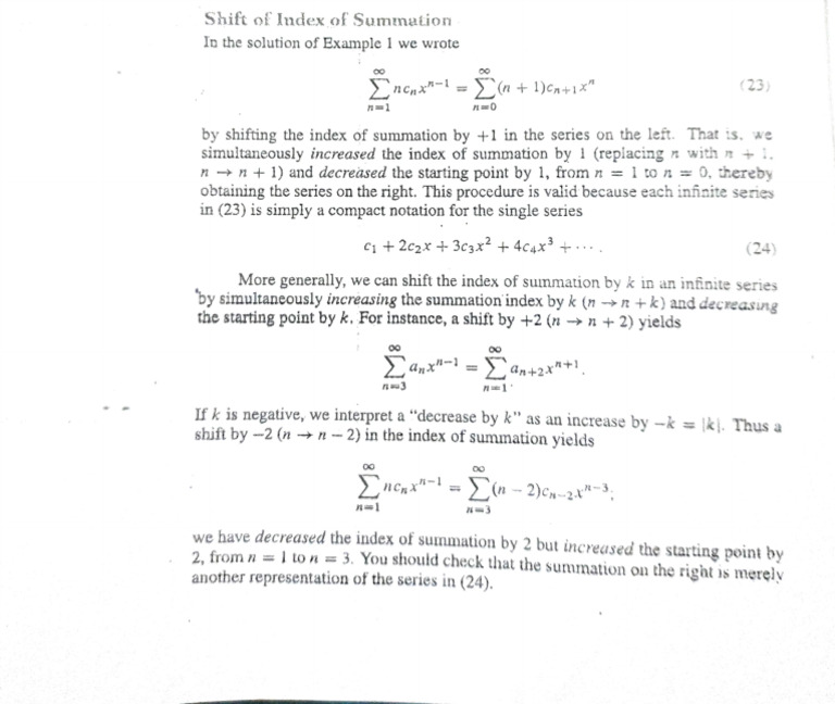 Shift of Index Summation | PDF